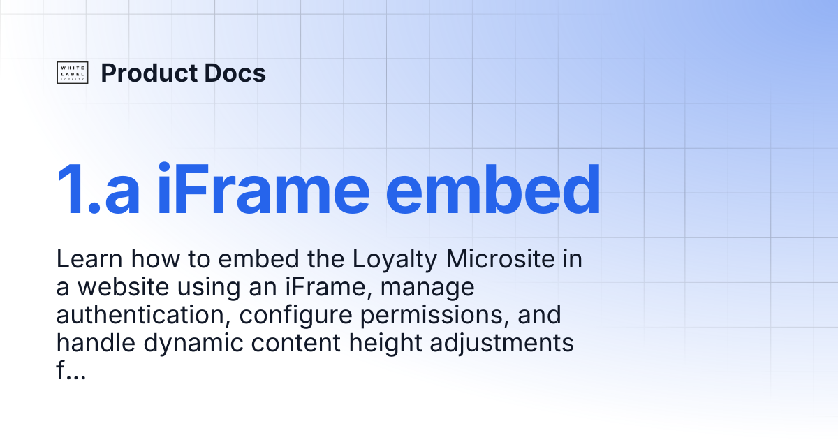 1.a iFrame embed | Product Docs